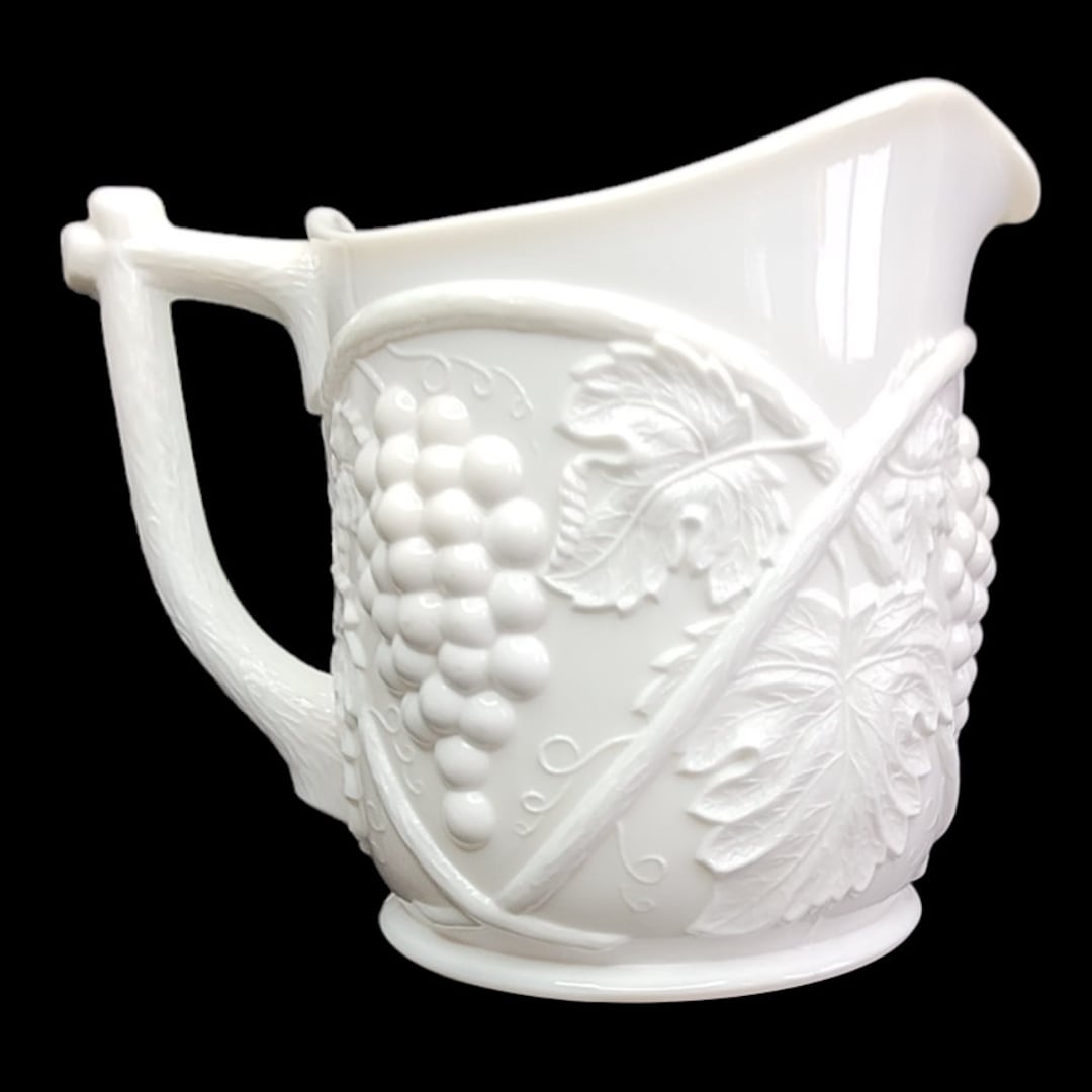 Duncan & Miller Milk Glass Grape Pitcher - Etsy