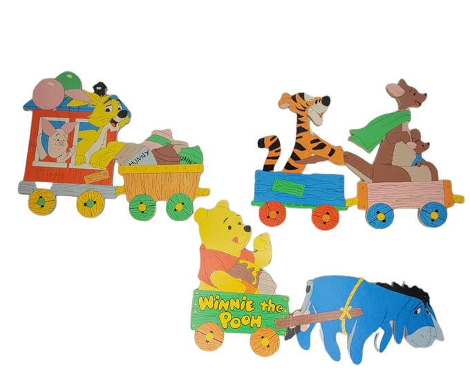 Winnie the Pooh Train Pressed Board Nursery Wall Decor Walt Disney ...
