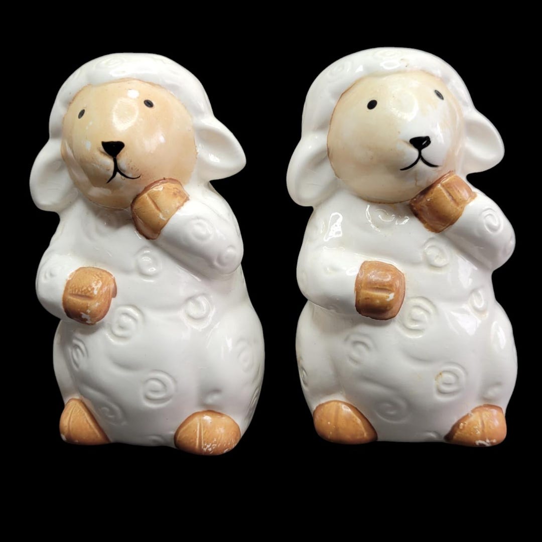 Anthropomorphic Sheep Salt Pepper Shakers - Etsy