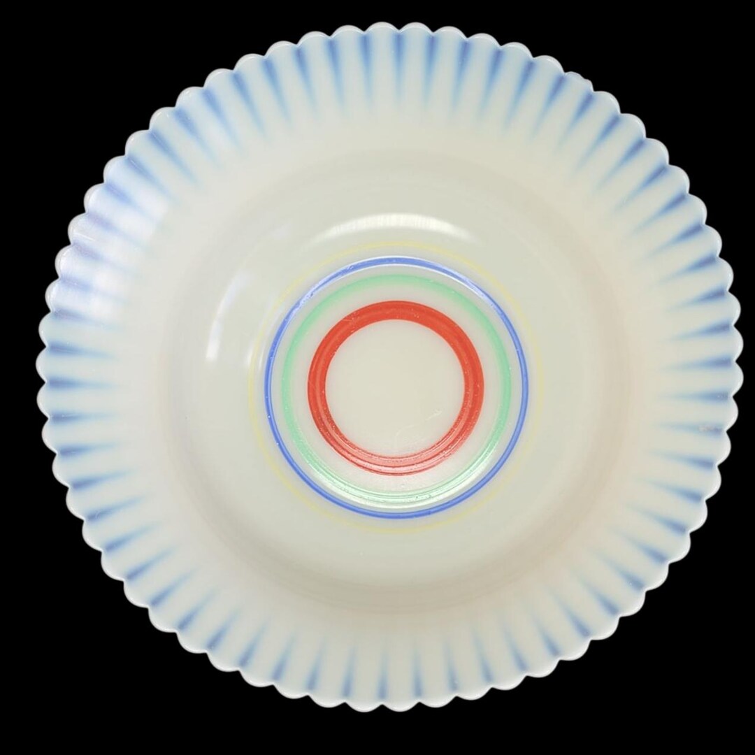 Macbeth Evans Primary Color Bands Petalware Vegetable Serving Bowl - Etsy