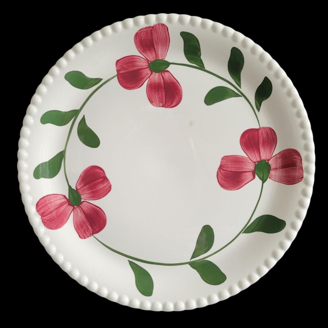 Blue Ridge Southern Potteries Rose Red Chop Plate Candlewick Shape - Etsy