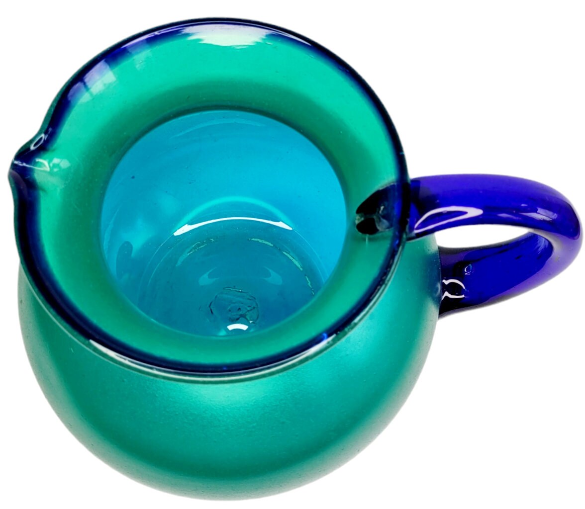 Handblown Air Brushed Art Glass Pitcher From Mexico - Etsy