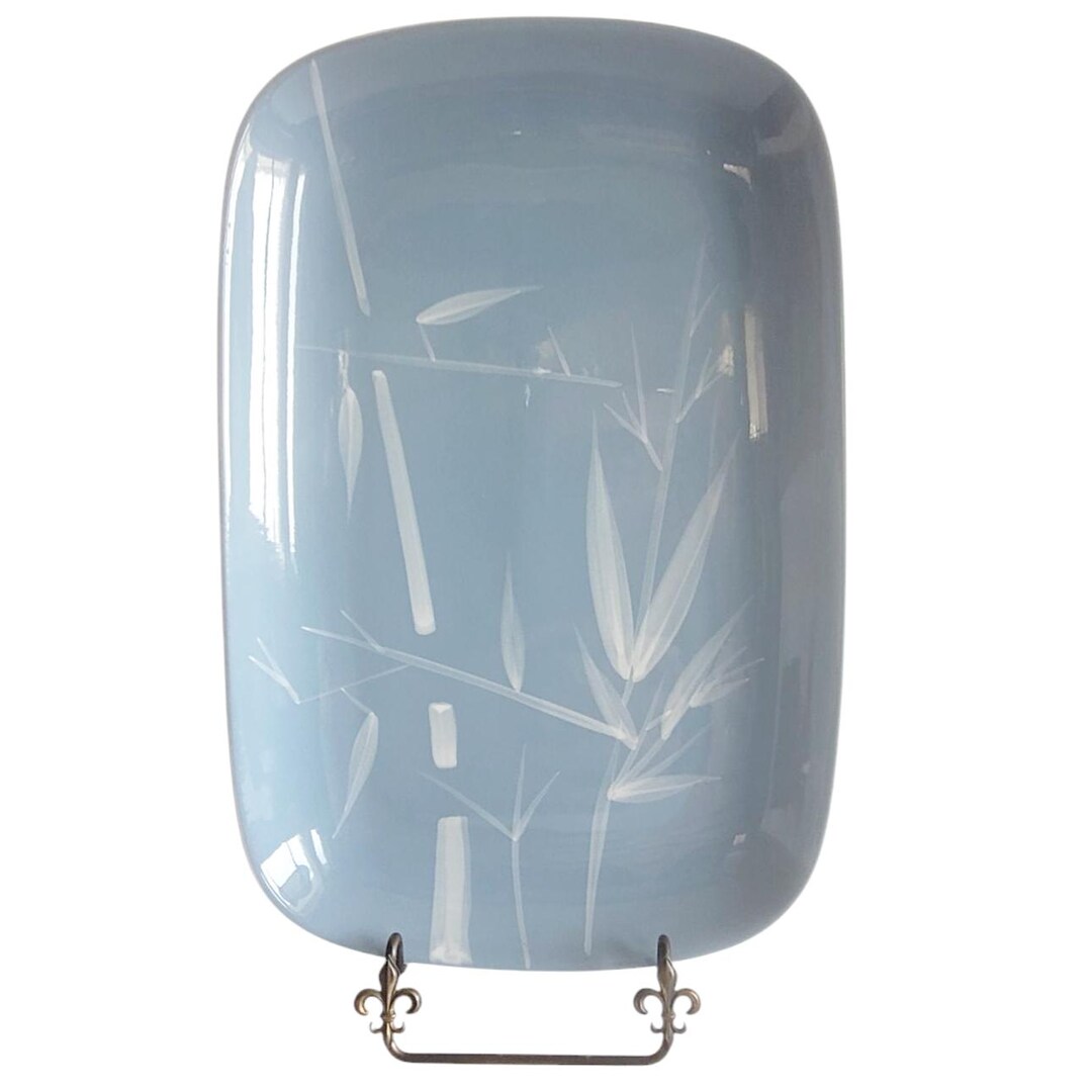 Winfield California Pottery Blue Pacific White Bambo 12 1/8" X 8 ...
