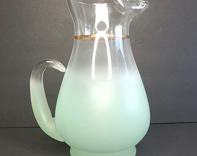 West Virginia Glass Riviera Blendo Light Green Gala Pitcher - Etsy