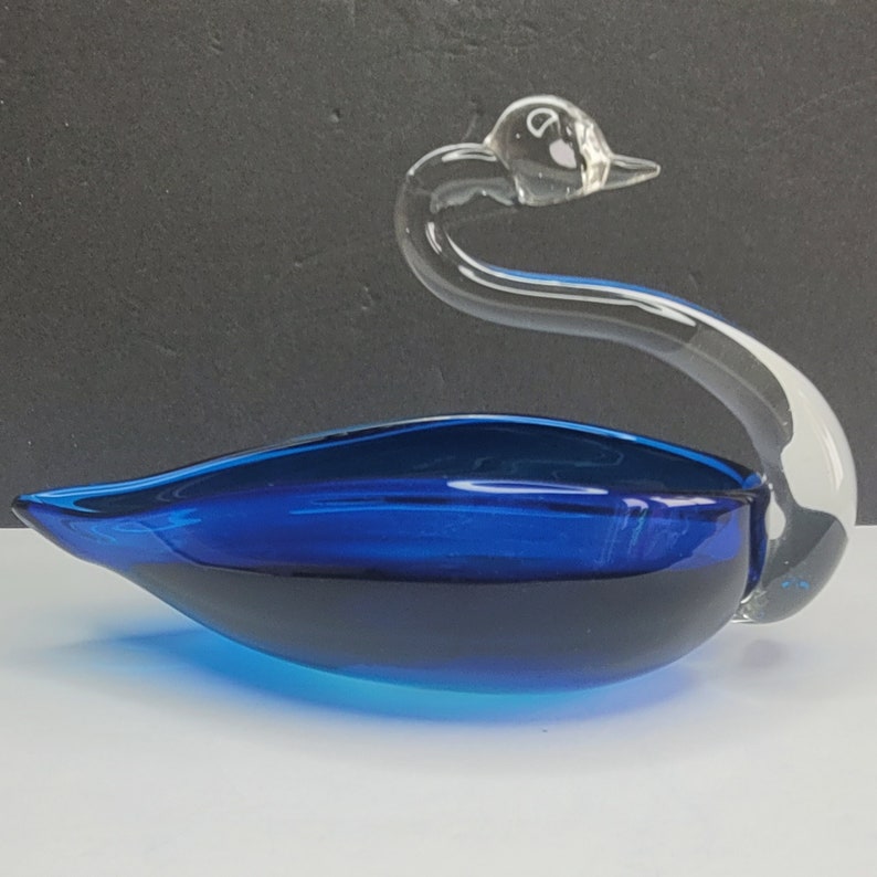 ARDCO Royal Blue Glass Swan Nut Dish Made in Japan Original Label - Etsy