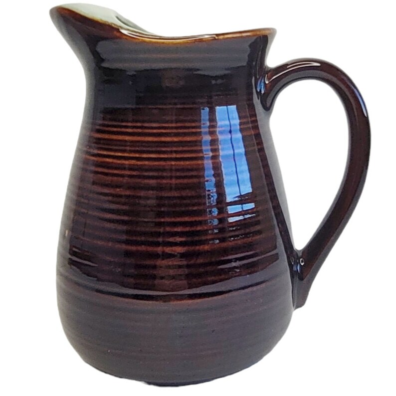 Red Wing Pottery Village Green Ice Lip Brown Glaze Pitcher - Etsy