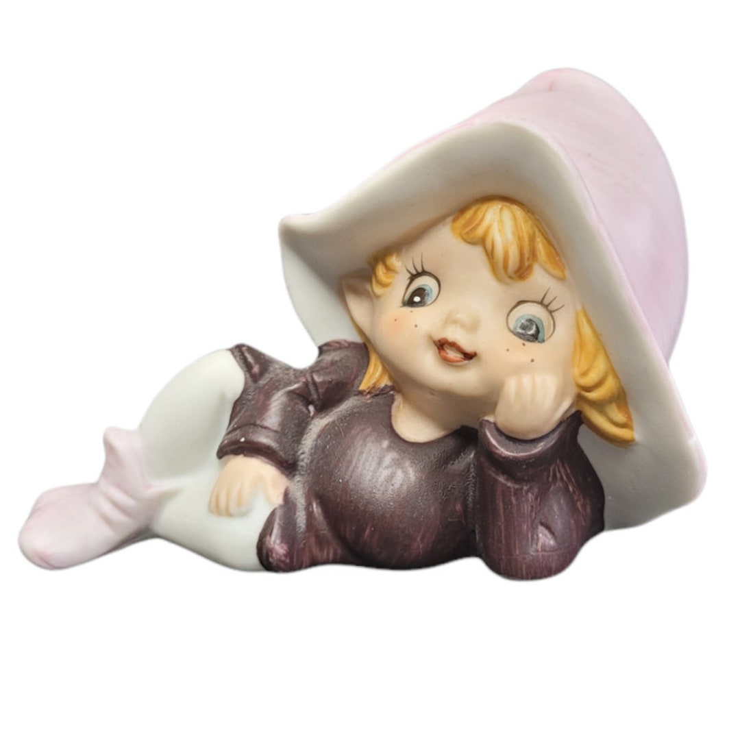 Homco 5213 Laying Down Elf Ceramic Figurine - Etsy