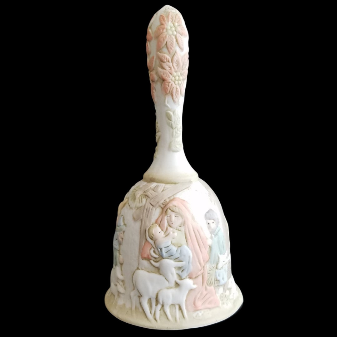 Vtg 1982 Lefton Porcelain Bell Christmas “O Come All Ye Faithful ...