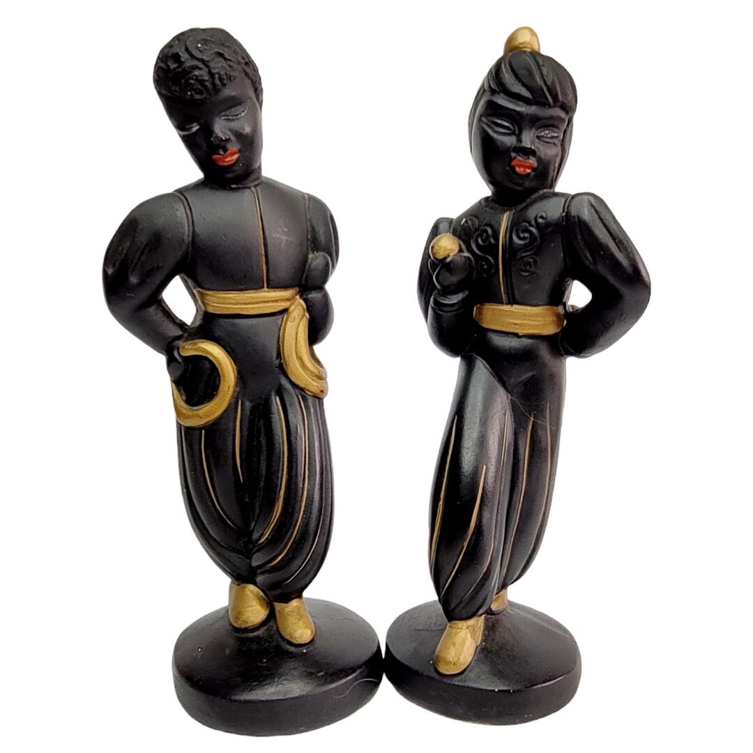 Alexander Backer Co. ABCO Chalkware Nubian Figures Dancing - Etsy