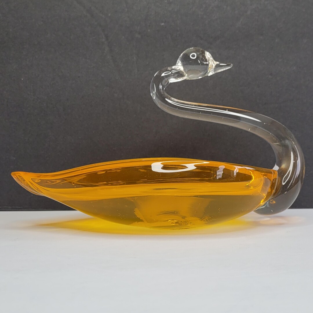 ARDCO Orange Glass Swan Nut Dish Made in Japan - Etsy