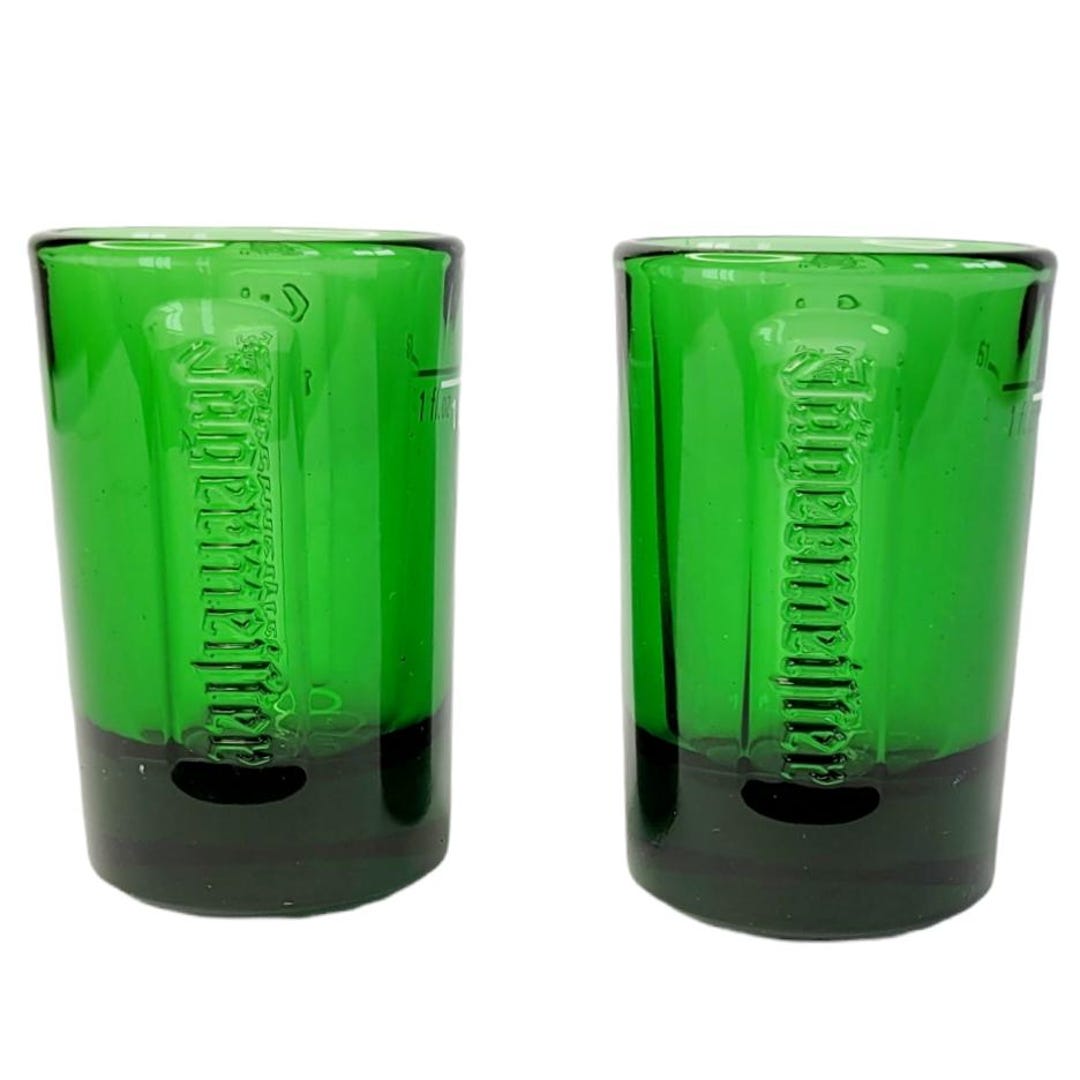 Jagermeister Jager Green Heavy 1 Oz. Shot Glasses Embossed Logo Set of ...