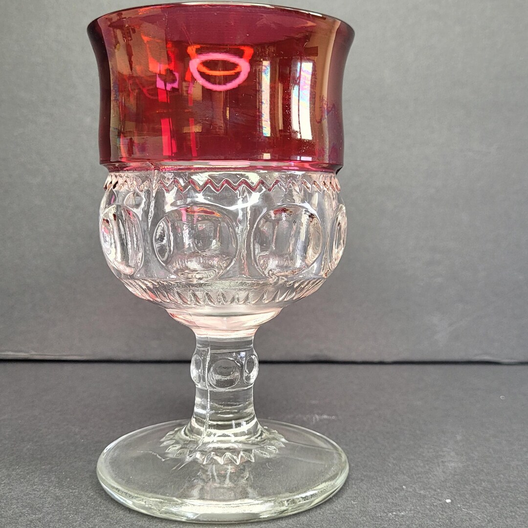 Tiffin/u.s. Glass Kings Crown Ruby Stain 8oz Water Goblet Excelsior X.L ...