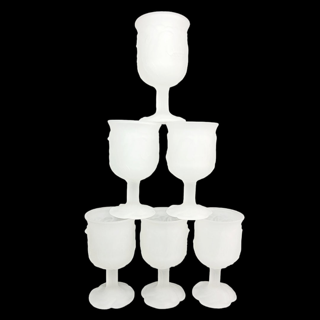 Avon White Satin Sculpted Flower Water Goblet Set of 6 - Etsy