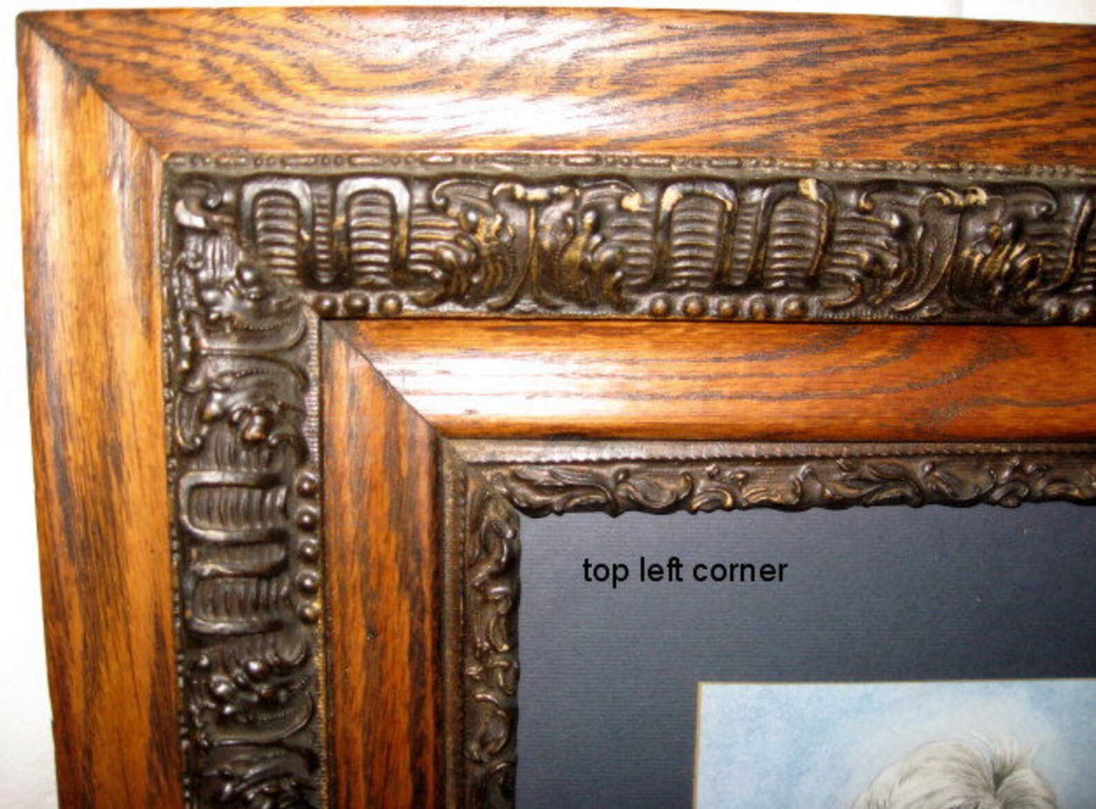 Antique Oak Gesso Frame 25x29 W/ Pastel Dog Portrait Patricia - Etsy