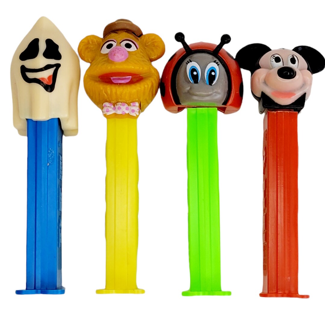 Pez Dispensers Set of 4 Mickey Mouse, Fozzy Bear, Lady Bug & Ghost - Etsy