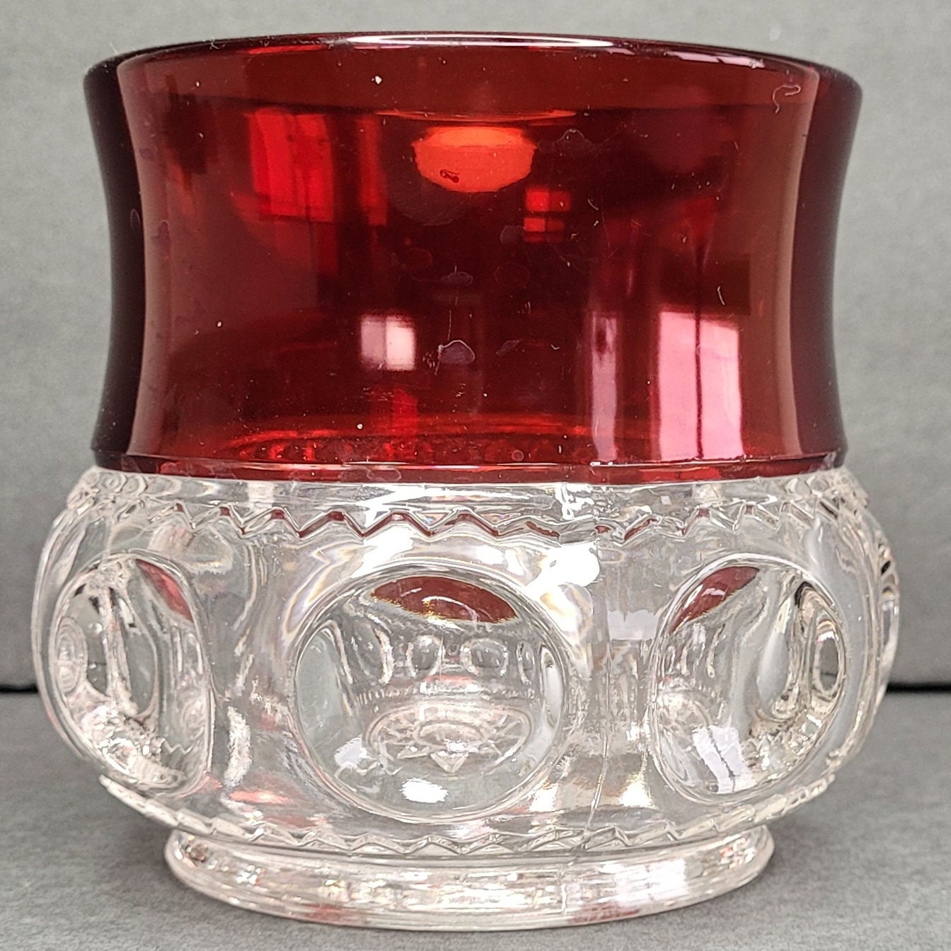 U.S. Glass XLCR Excelsior Kings Crown Ruby Stain Sugar Bowl Base No Lid ...