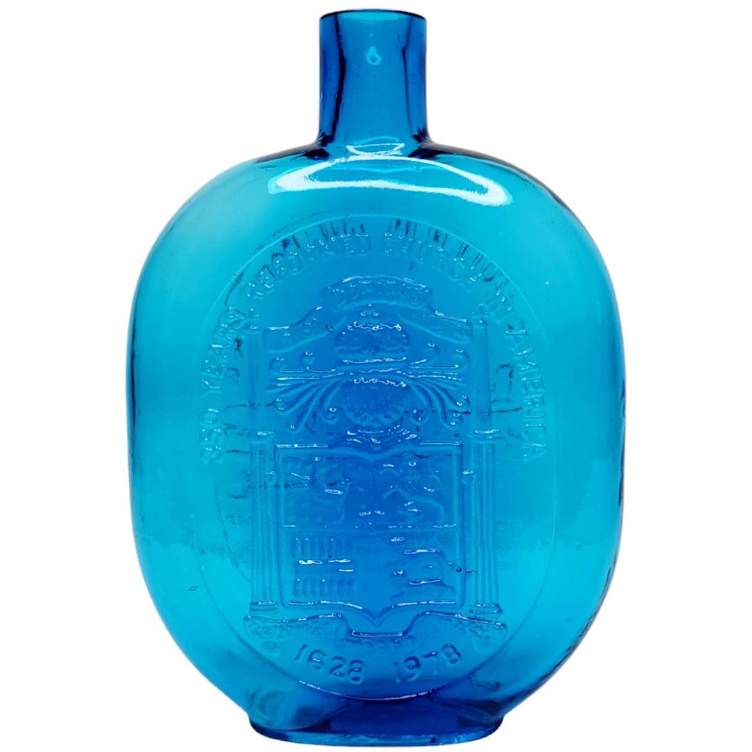 Clevenger Brothers Blue Decanter Flask Commemorative Bottle Church in ...