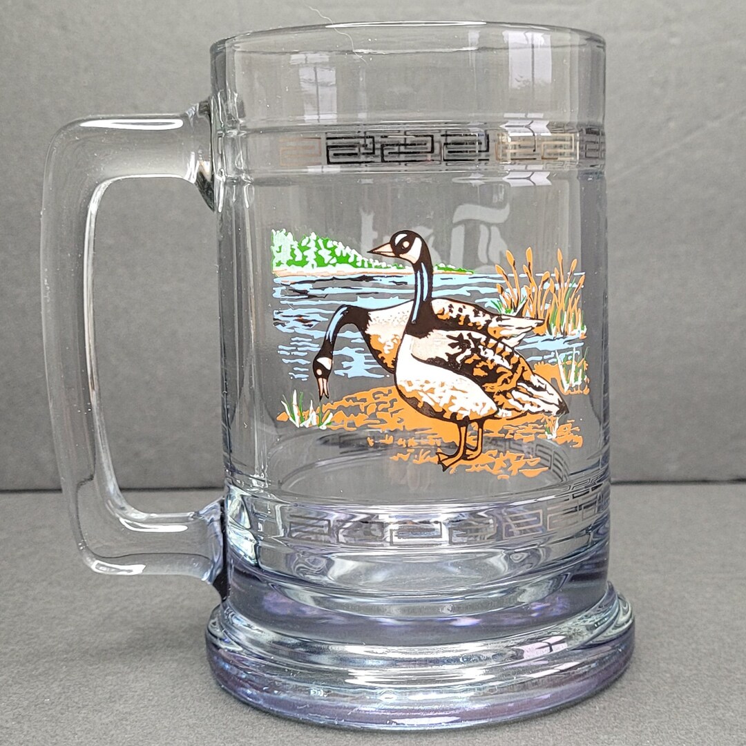 Princess House Colonial Geese Gamebirds Glass 14 Oz Beer Mug Stein ...