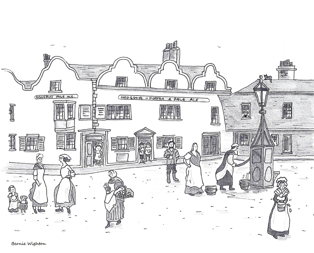 Old Battersea Square Original Print 7" X 5" Mounted in Cardboard Frame ...