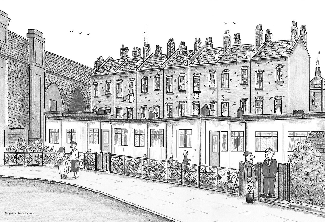 Battersea Queenstown Road Prefabs Print 5" X 7" in Cardboard Mount "8 X ...