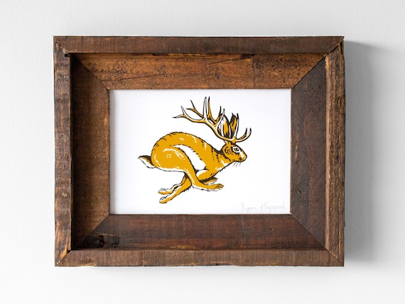 Jackalope 7x5 Print Cryptid Print Mythical Creature Rabbit - Etsy