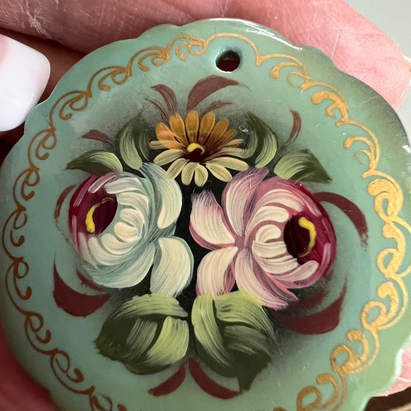 Hand Painted Russian Pendant - Etsy