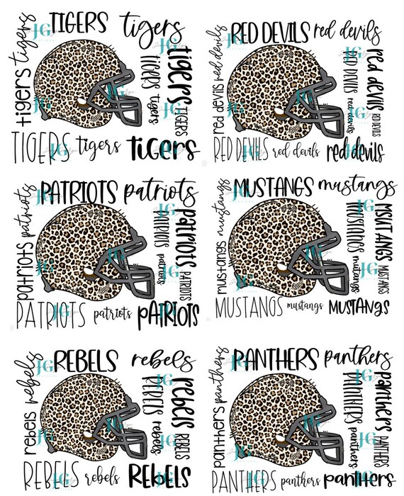 Leopard Print Helmet Mascots PNG Sublimation File - Etsy