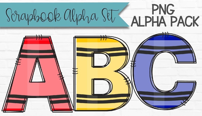 Sublimación del alfabeto de crayones PNG - Etsy México