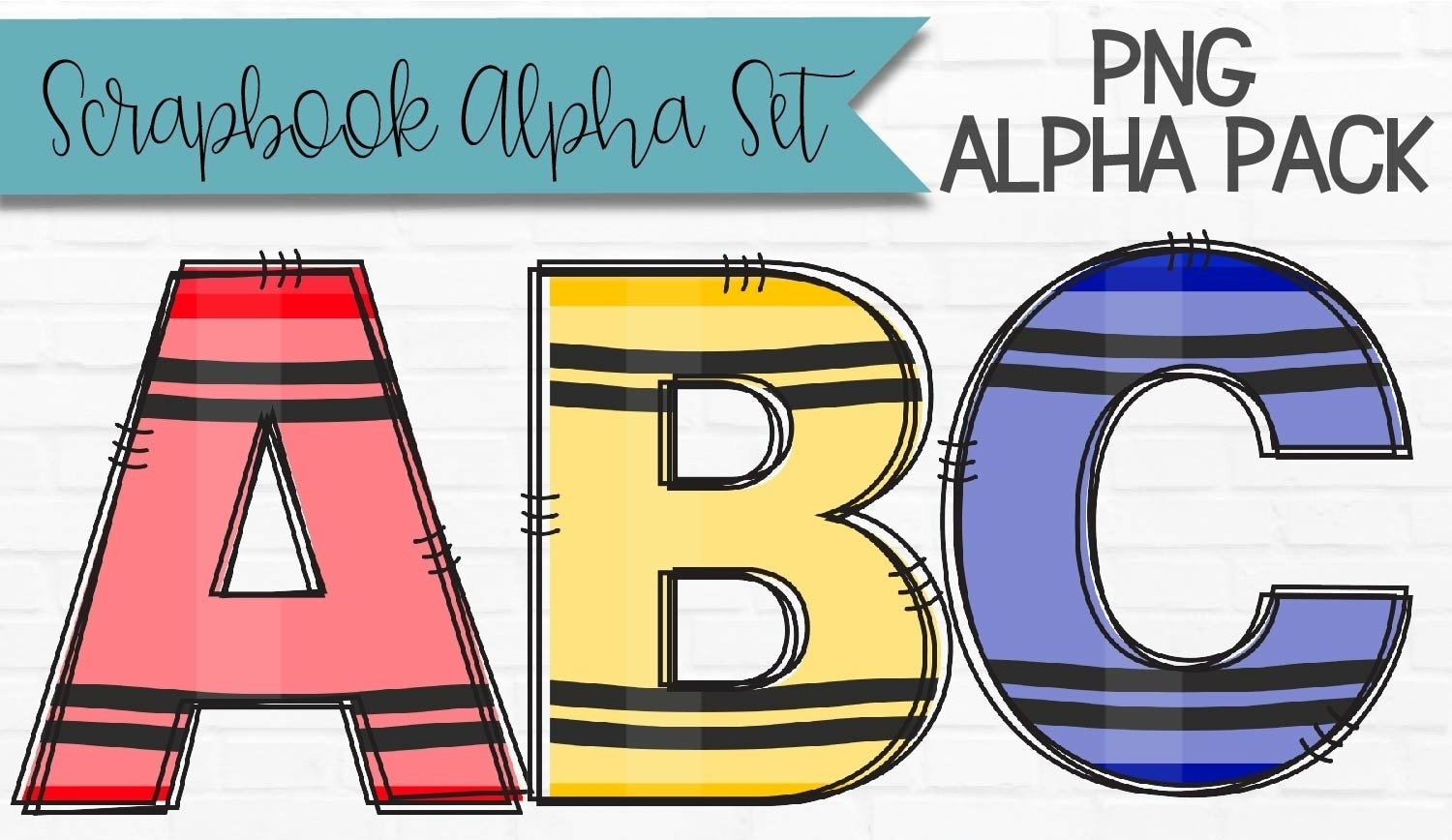 Sublimación del alfabeto de crayones PNG - Etsy México