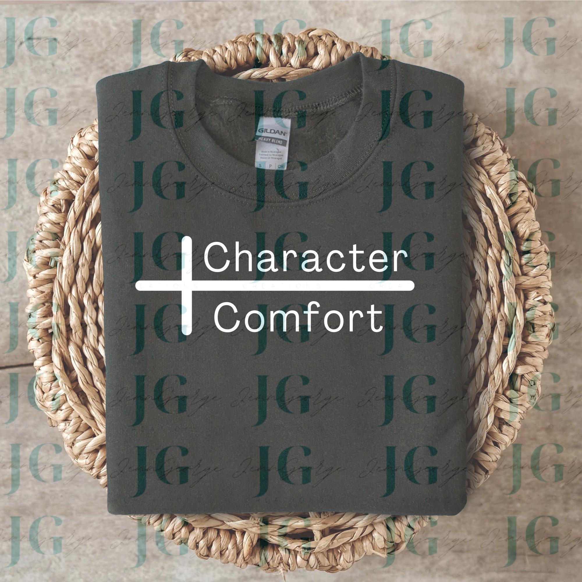 Character Over Comfort Black/white PNG | Sublimation | Vinyl | DTF ...