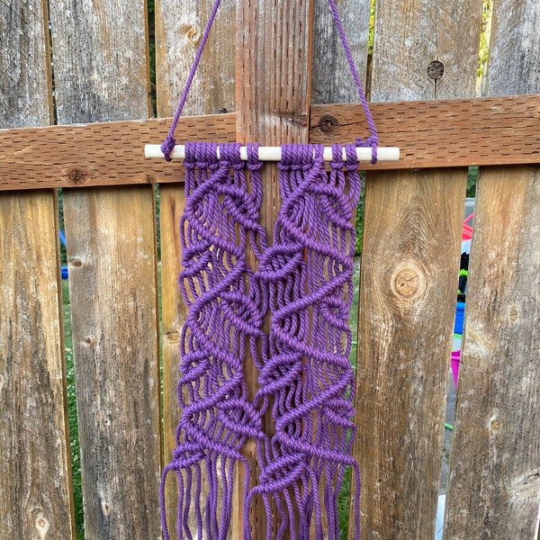 Purple Macrame Wall Hanging - Etsy