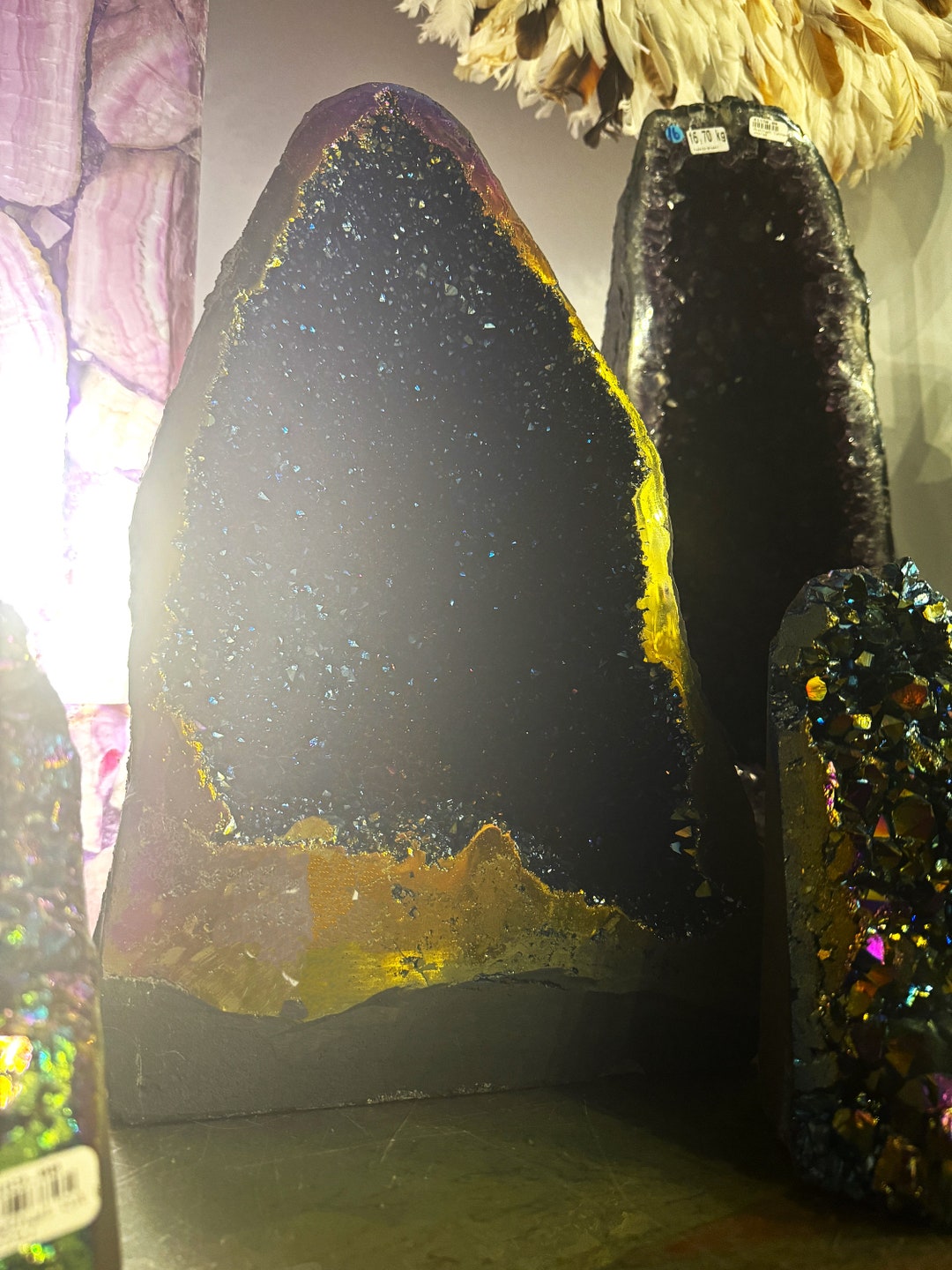 Polished Amethyst Rainbow Titanium Aura Cathedral - Etsy