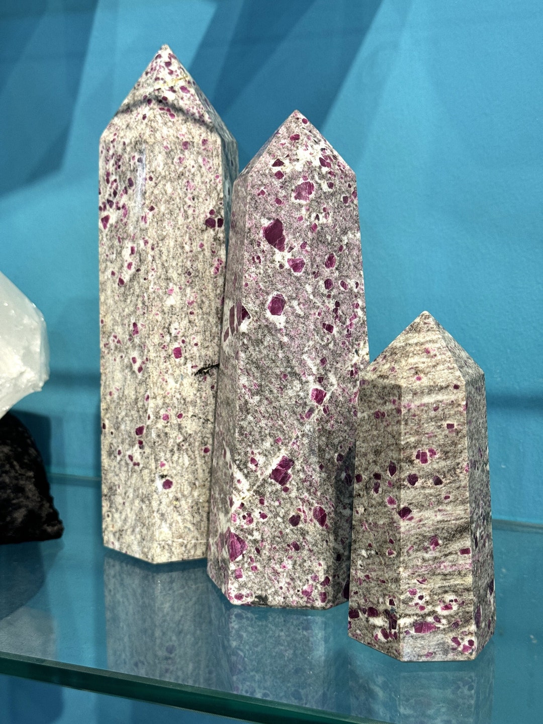 Ruby in Matrix Crystal Point Large Tower Obelisk - Etsy