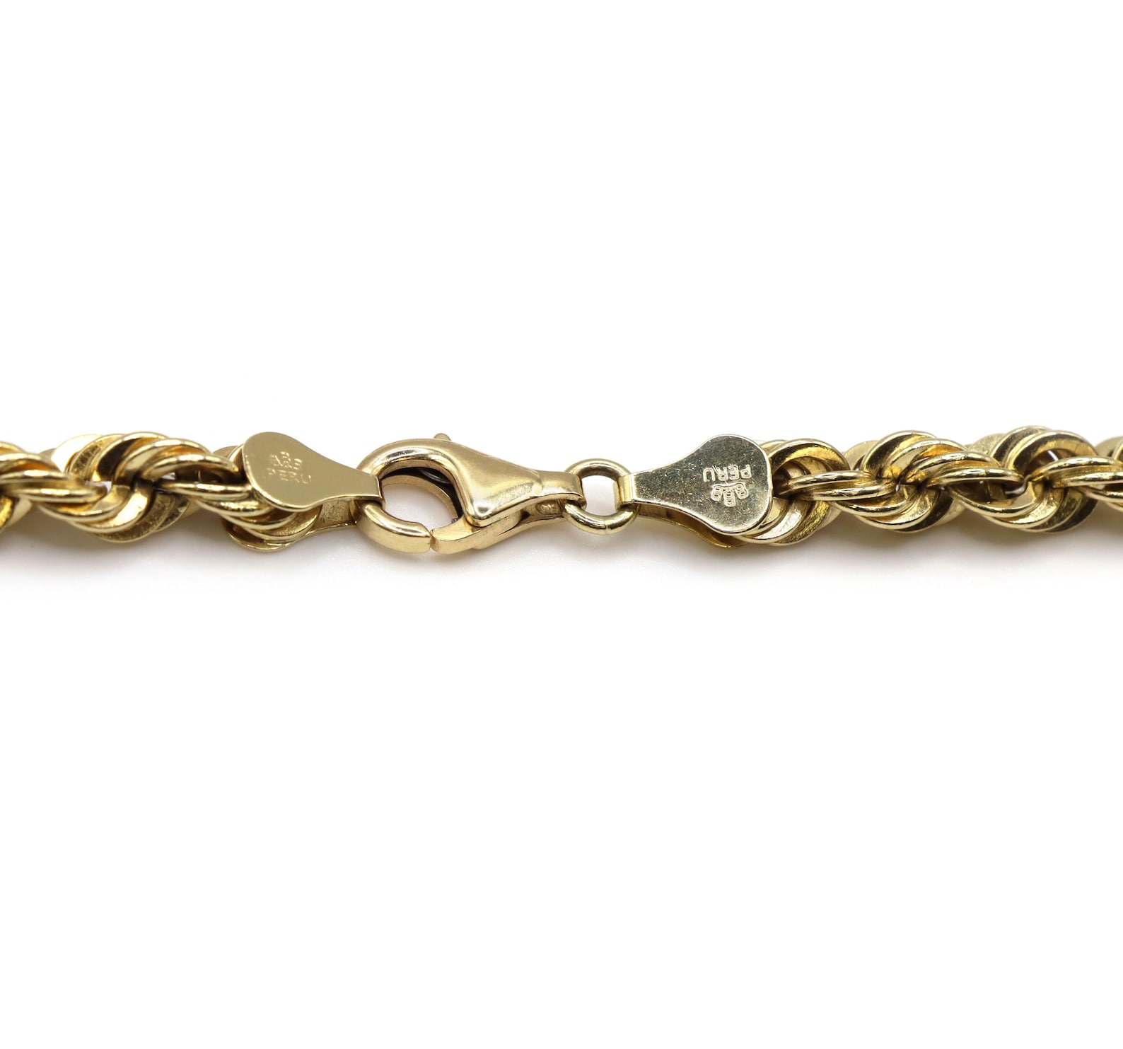 Heavy Solid Rope Link 14K Yellow Gold Chain Men’s Unisex Necklace 20 ...