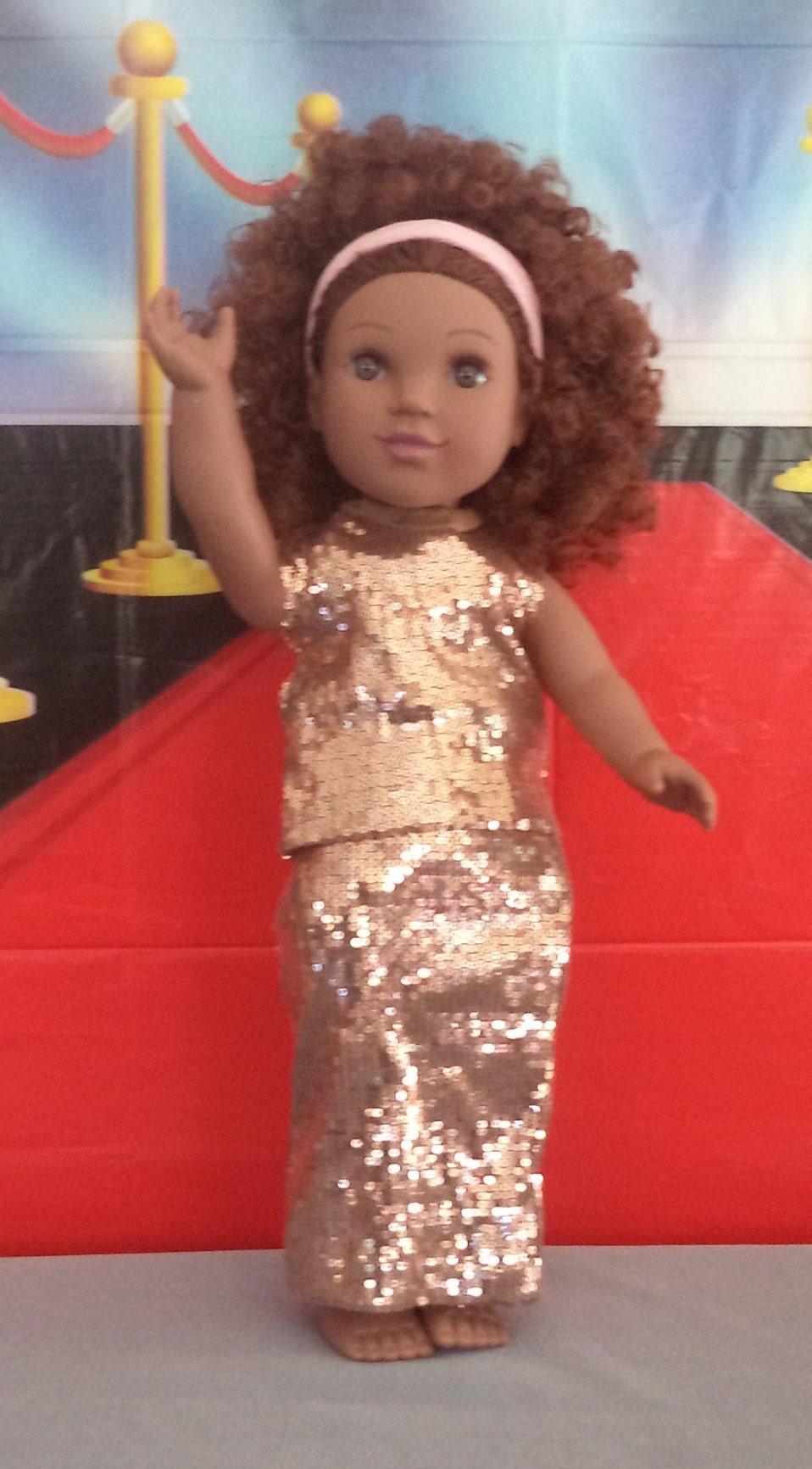 18 doll clothes recycled copper doll gown 18 - Etsy España