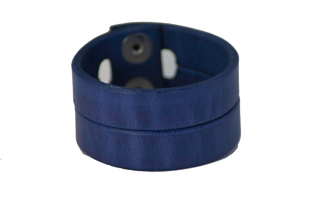 Bondage Cuff BDSM Wrist Restraint Blue Leather Bracelet Slave Wear Day ...