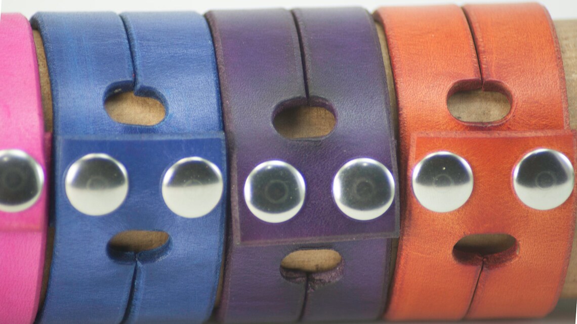 Bondage Cuff BDSM Wrist Restraint Blue Leather Bracelet Slave Wear Day ...