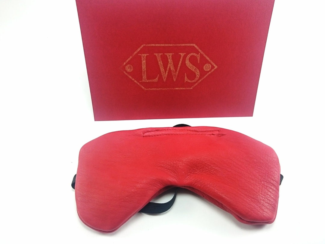 Leather Blindfold Eye Blinder Sleep Mask in Soft Red Deer Leather BDSM ...