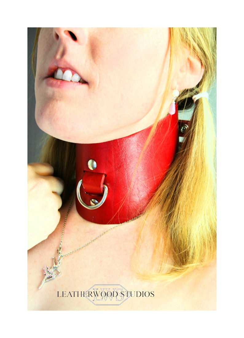 Mature Bondage BDSM Fuschia Pink Leather Posture Collar Slave | Etsy