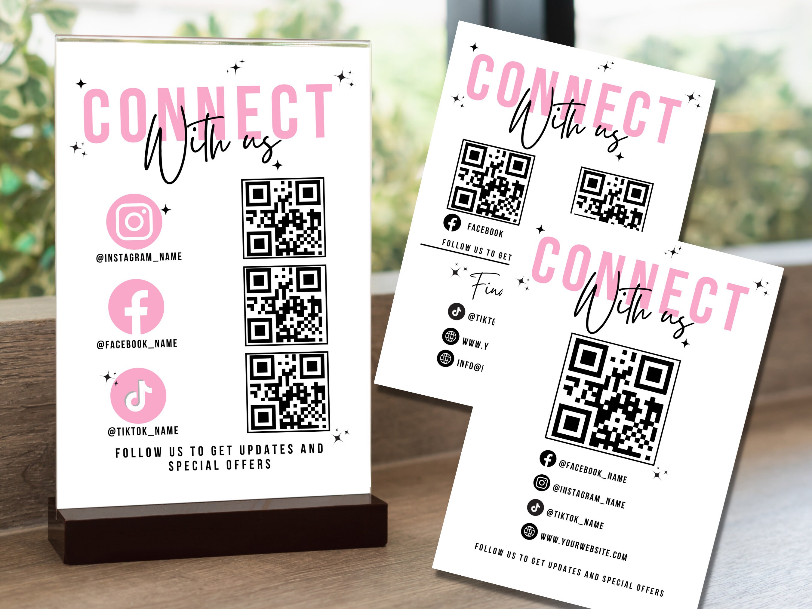 Connect With Us QR Code Sign Connect With Us Facebook Follow - Etsy