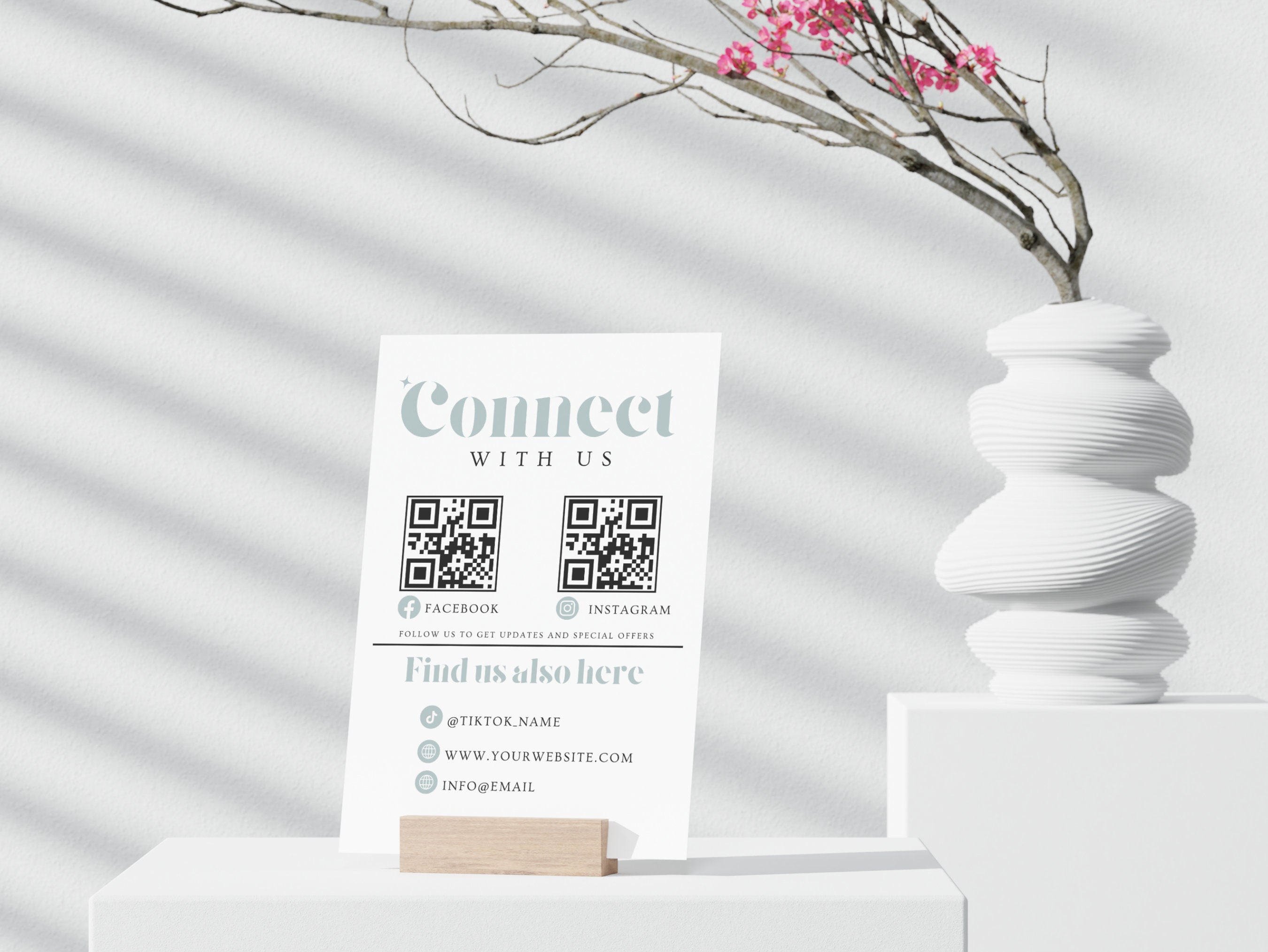 QR Code Sign Template QR Code Sign Business QR Code Template - Etsy