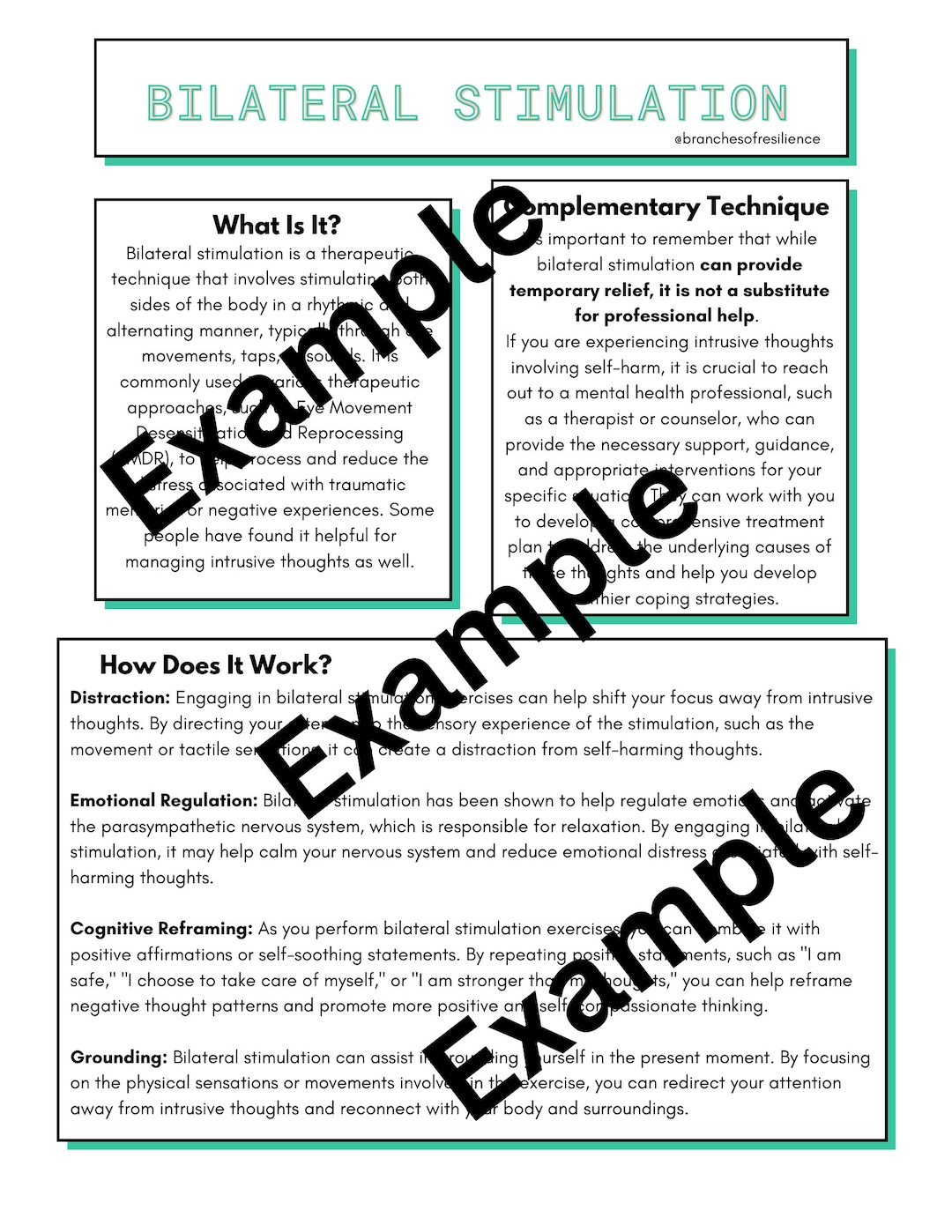 Bilateral Stimulation Handout With Exercises - Etsy