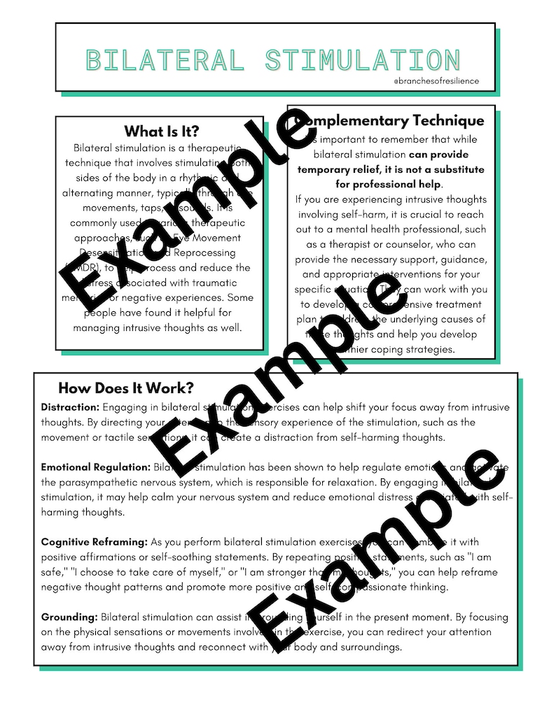 Bilateral Stimulation Handout With Exercises - Etsy