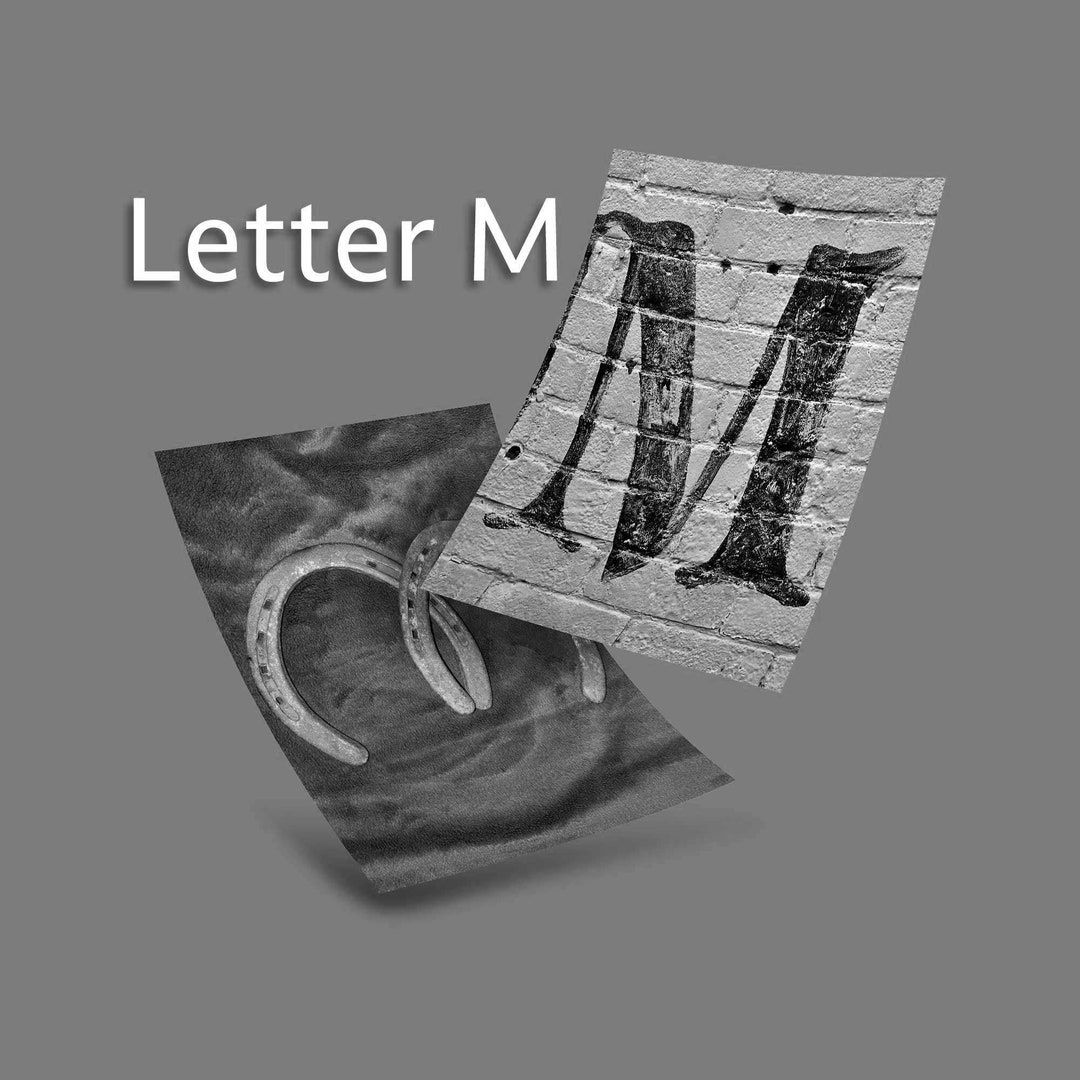 Black and White Letter M - Letter Art Photos | Alphabet Photographs - Etsy