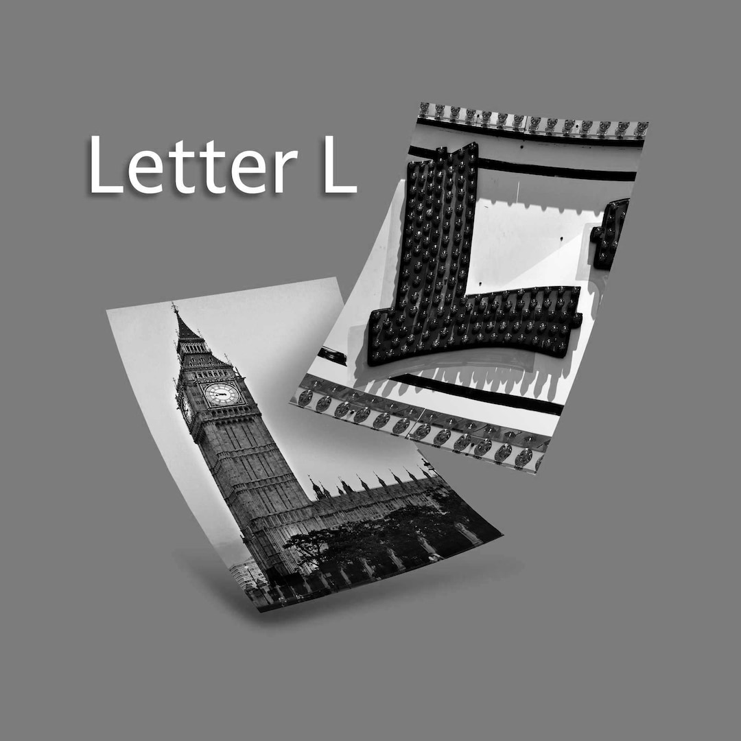 Black and White Letter L - Letter Art Photos | Alphabet Photograph - Etsy