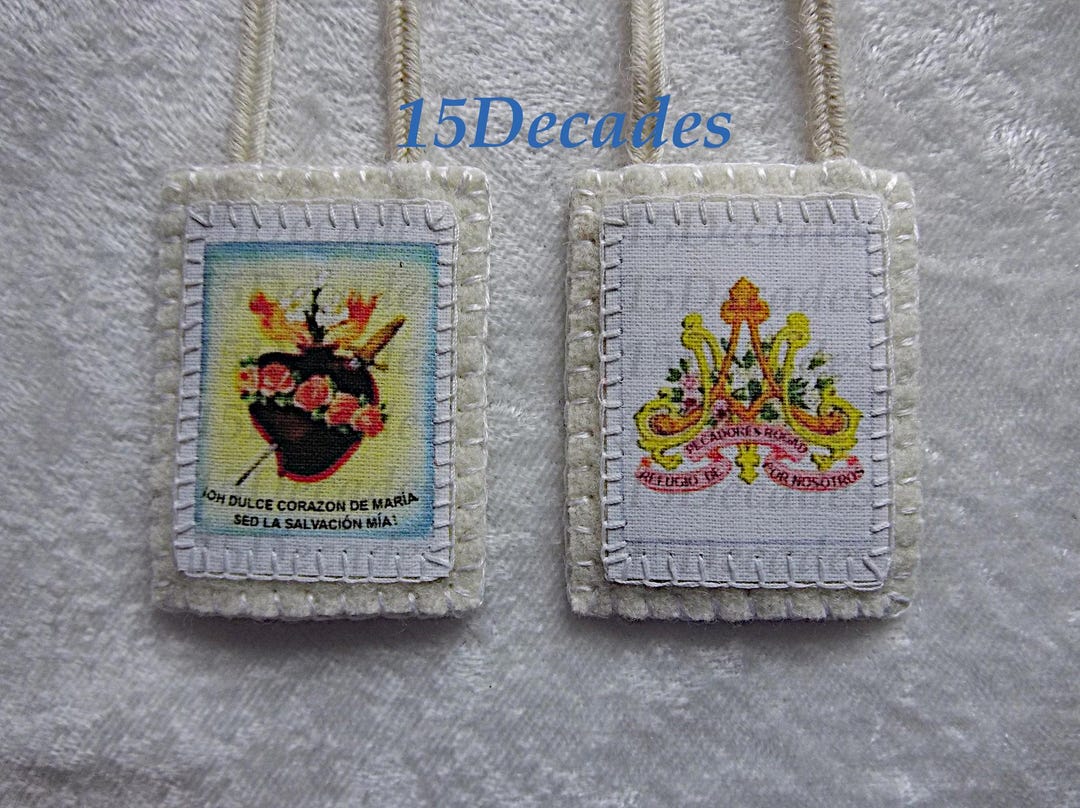 The White Scapular of the Immaculate Heart of Mary. PRINTED IMAGES - Etsy