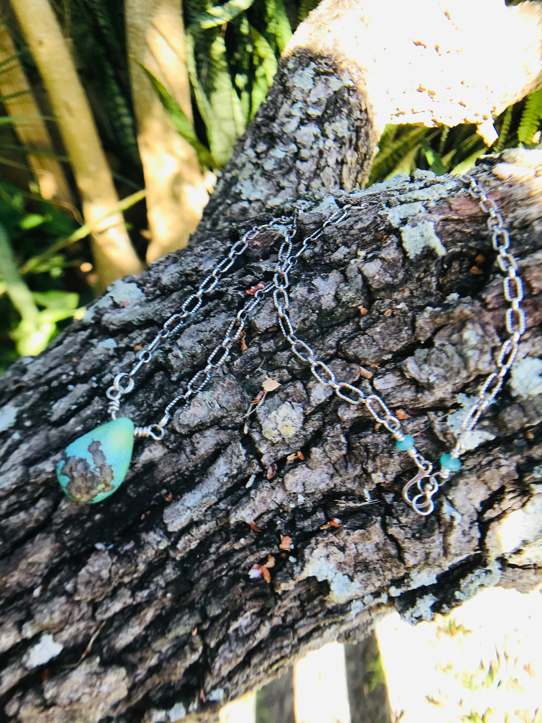 Genuine Turquoise Pendant Necklace Organic Gemstone Necklace | Etsy