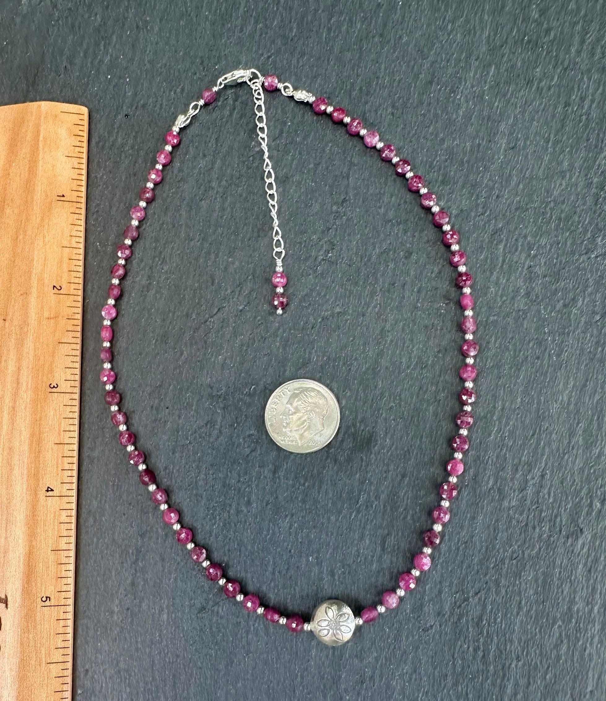 Ruby Necklace, Ruby Choker Necklace, Boho Necklace, Handmade Jewelry, Jacosjewelry, Free ...