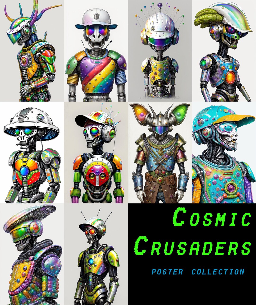 Cosmic Crusaders: Illustrated Poster Collection - Etsy