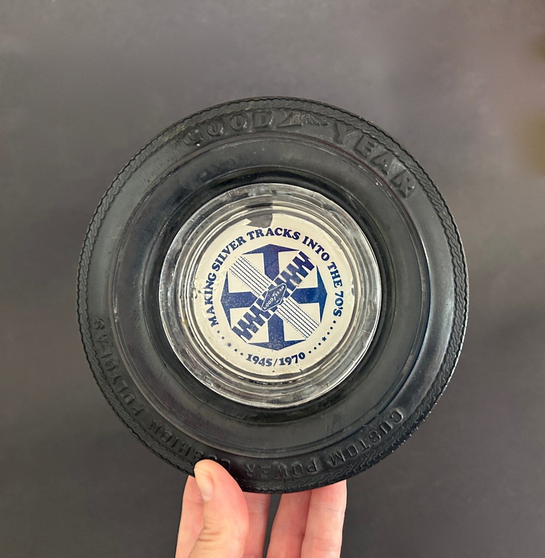 1970 Goodyear making Silver Tracks Into the 70's Tire Ashtray Goodyear ...